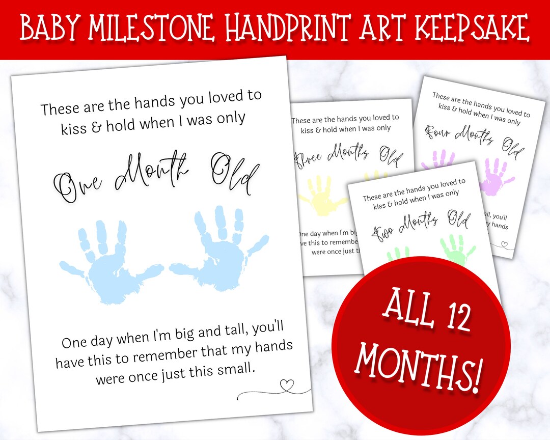 Baby Milestone Handprint Art, Hand You Used to Hold, DIY Craft ...