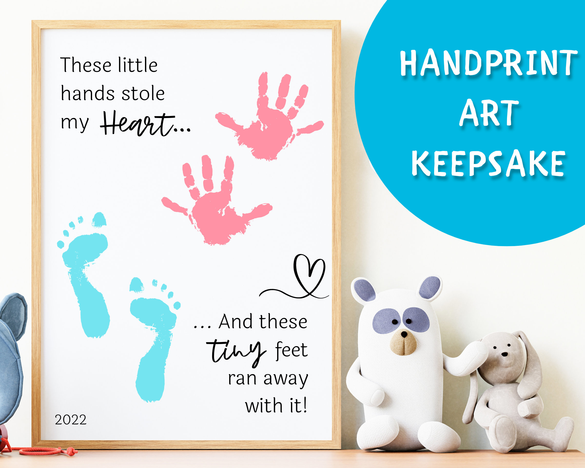 Baby Handprint Art, These Little Hands Poem, DIY Craft, Toddler ...
