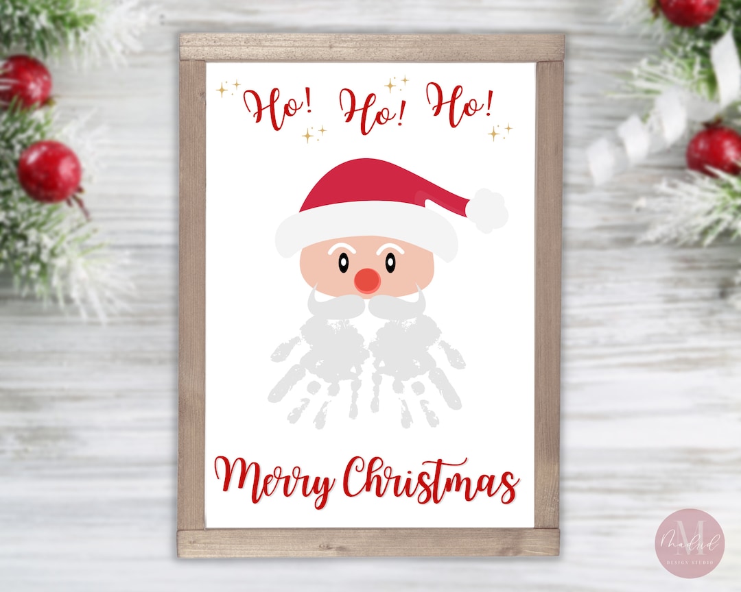Santa Handprint Art, Christmas Craft, Kids Handprint Art, Holiday ...