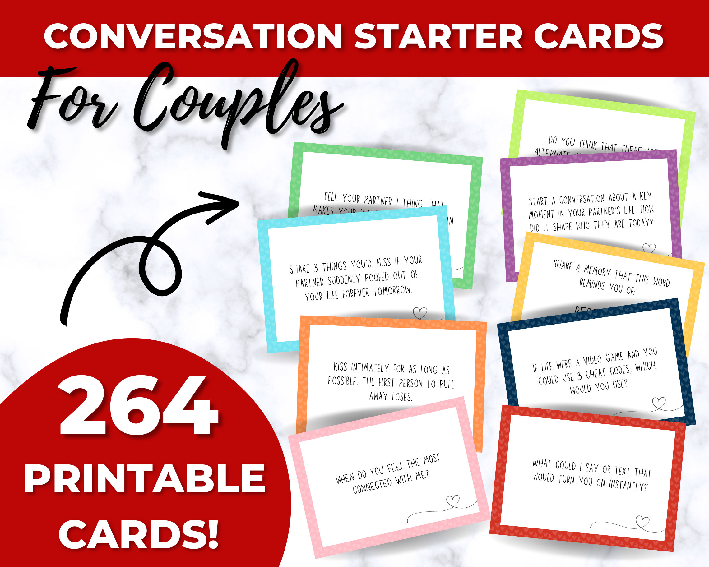 Conversation Starters for Couples, Conversation Cards, Couples Gift ...