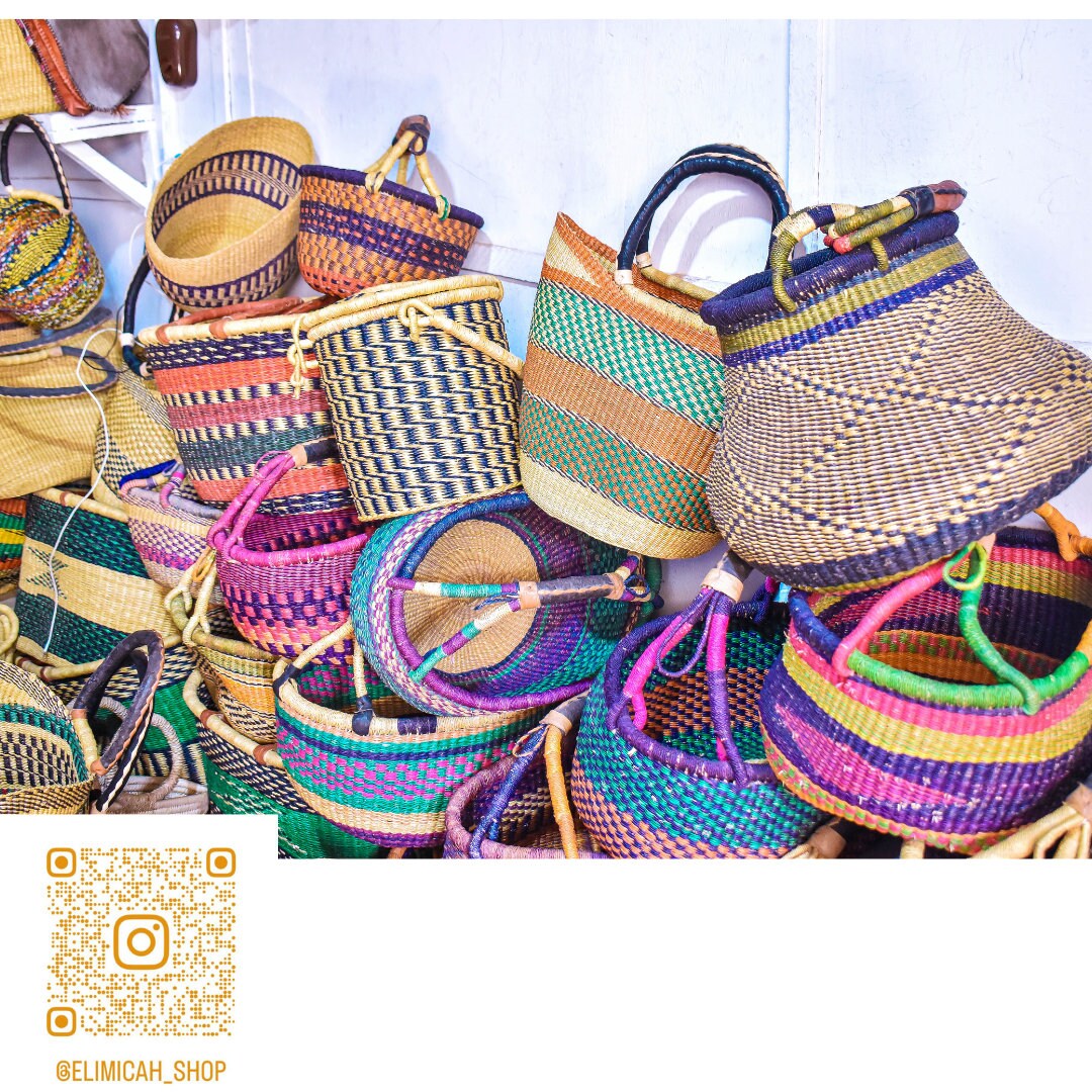 Wholesale!!!handmade African Market Basket-ghana Basket/6 Assorted Hand ...