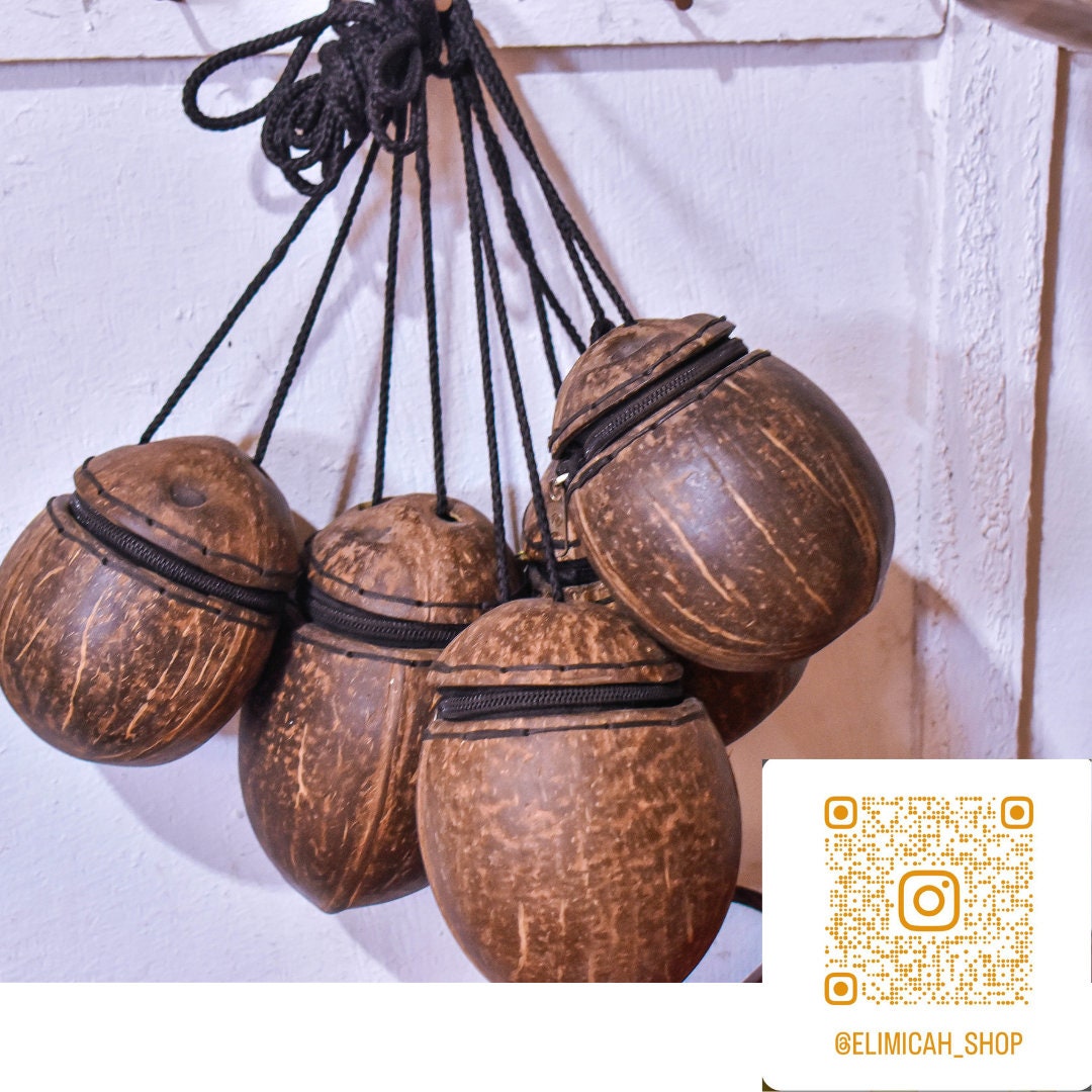 Handmade Coconut Shell Purse - Authentic Ghanaian Craftsmanship/set of ...