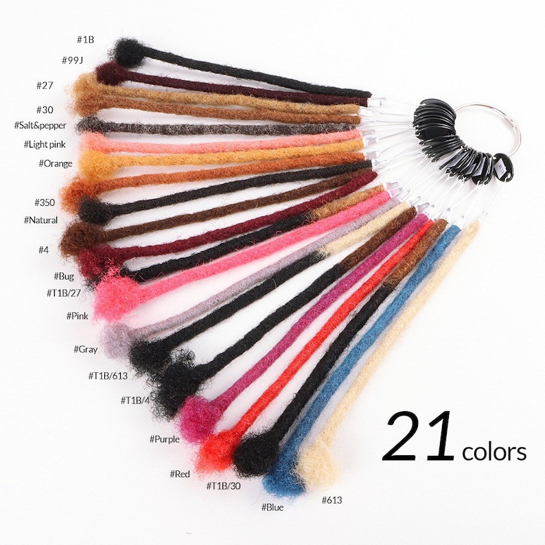 Colorful Handmade Dreadlock Extensions: 21 Vibrant Shades of Human Hair ...