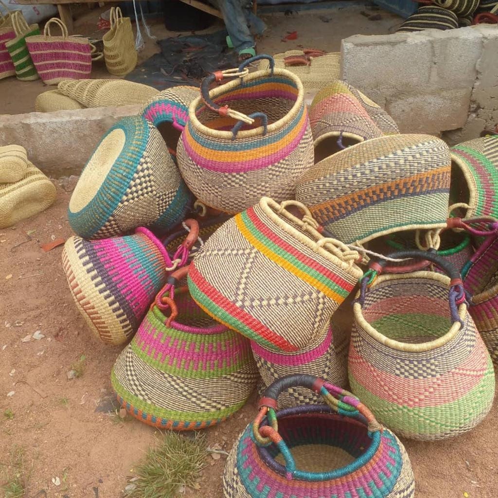 Wholesale!!!handmade African Market Basket-ghana Basket/6 Assorted Hand ...