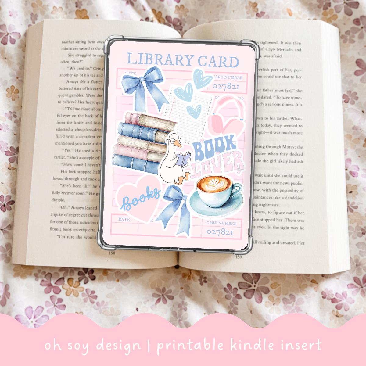 Pink Library Card Kindle Insert, Book Lover PNG (digital Download) - Etsy