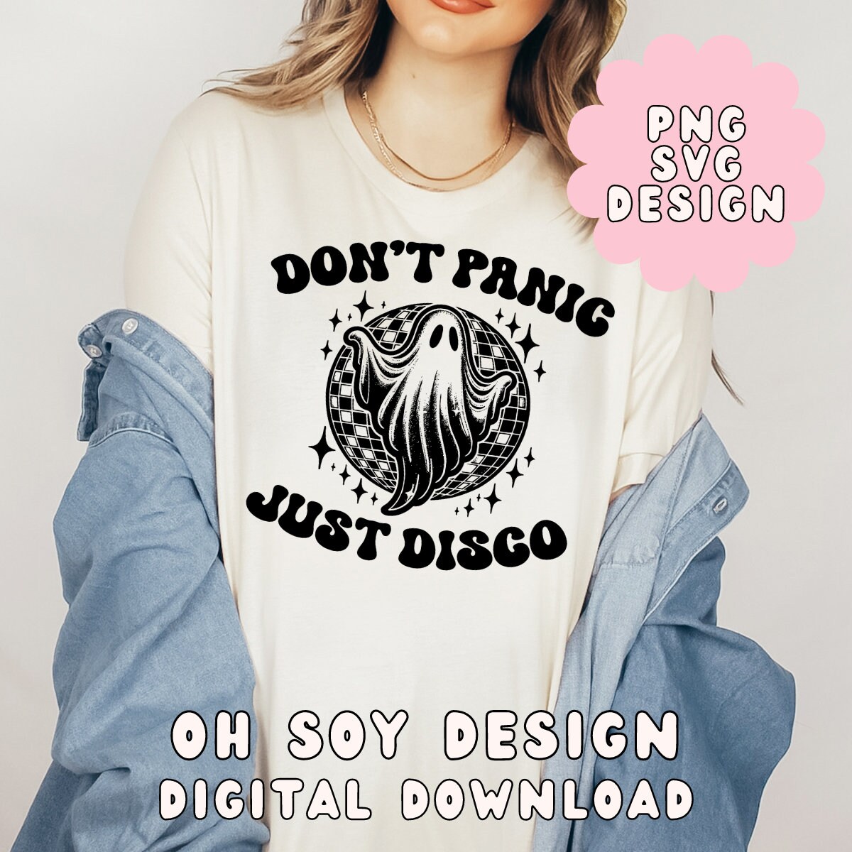 Don't Panic Just Disco SVG PNG, Halloween Svg Png, Ghost Disco Svg Png ...