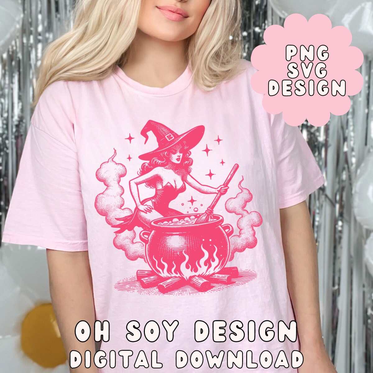 Pin up Witch SVG PNG, Halloween Svg Png, Witch Svg Png, Halloween Witch ...