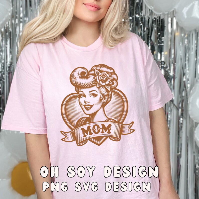 Mom Heart SVG PNG, Mothers Day Svg Png, Pin up Svg Png, Vector Art ...
