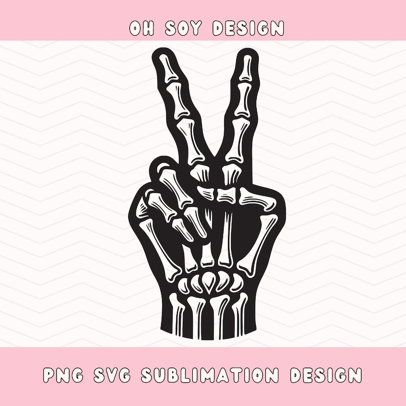 Peace Skeleton SVG PNG, Halloween Svg Png, Halloween Bones Png ...
