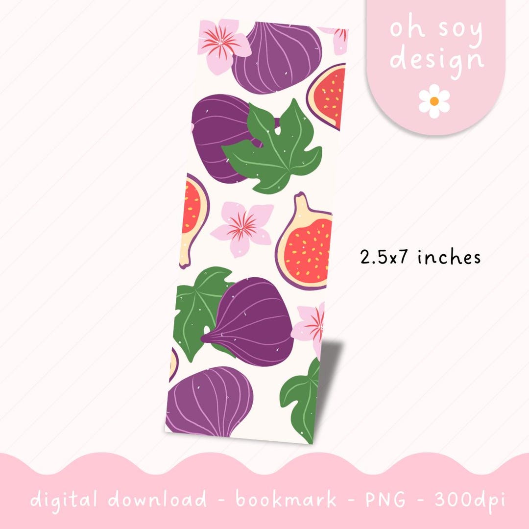 Fig Fruit Printable Bookmark PNG - Etsy