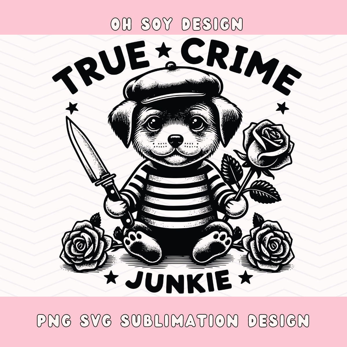True Crime Junkie Dog SVG PNG, Funny Dog Svg Png, True Crime Svg Png ...