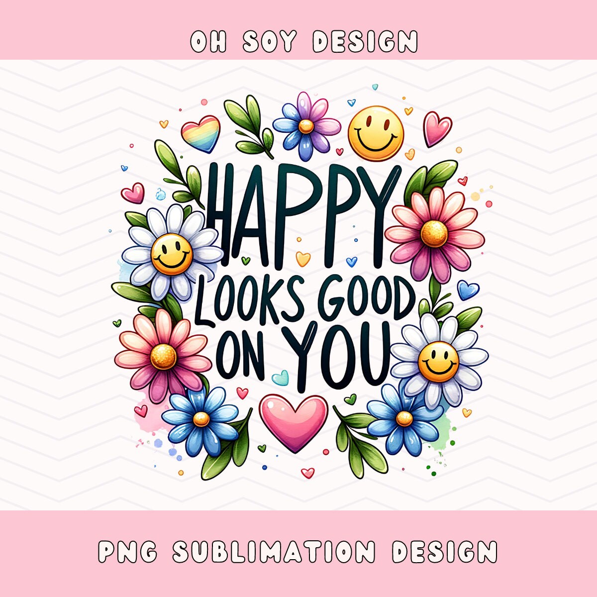 Happy Looks Good on You PNG, Motivational Trendy Png, Digital Design ...