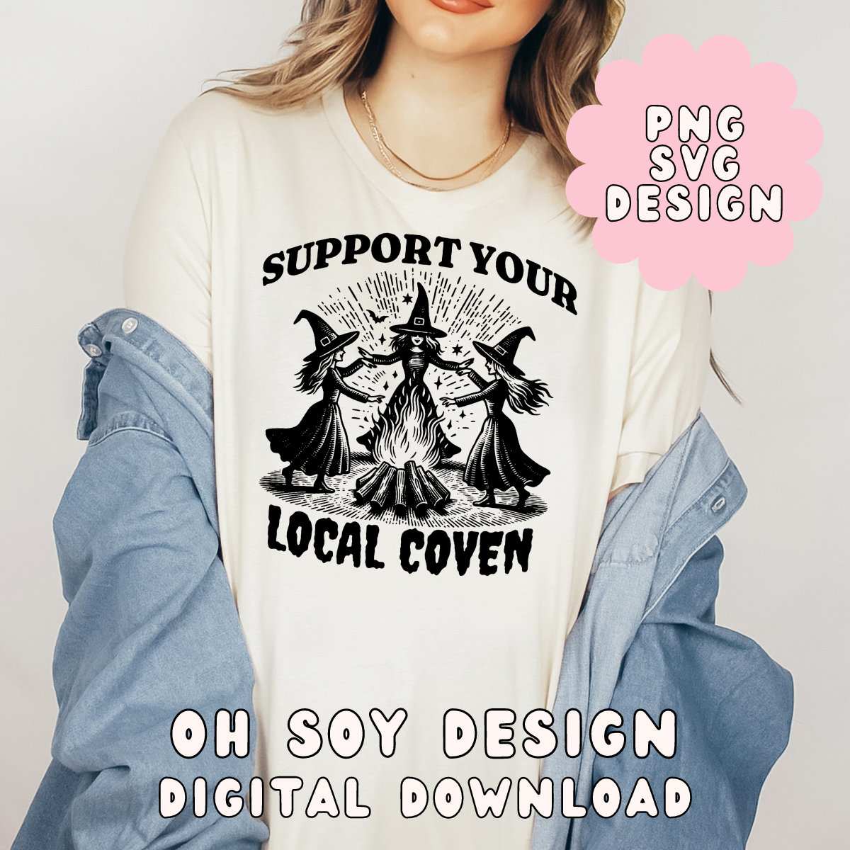 Support Your Local Coven SVG PNG, Halloween Svg Png, Witch Svg Png ...