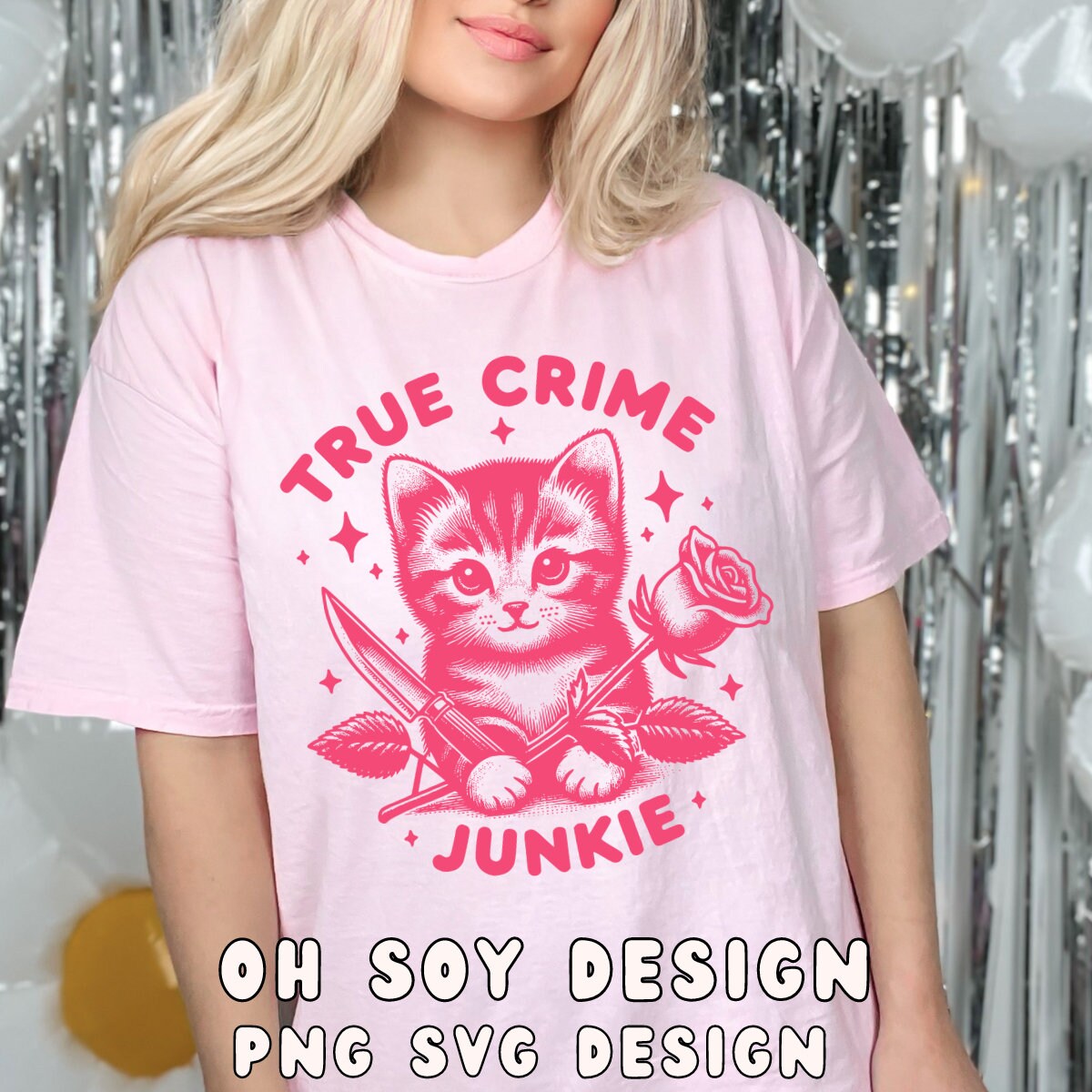 True Crime Junkie Kitten SVG PNG, Funny Cat Svg Png, True Crime Svg Png ...
