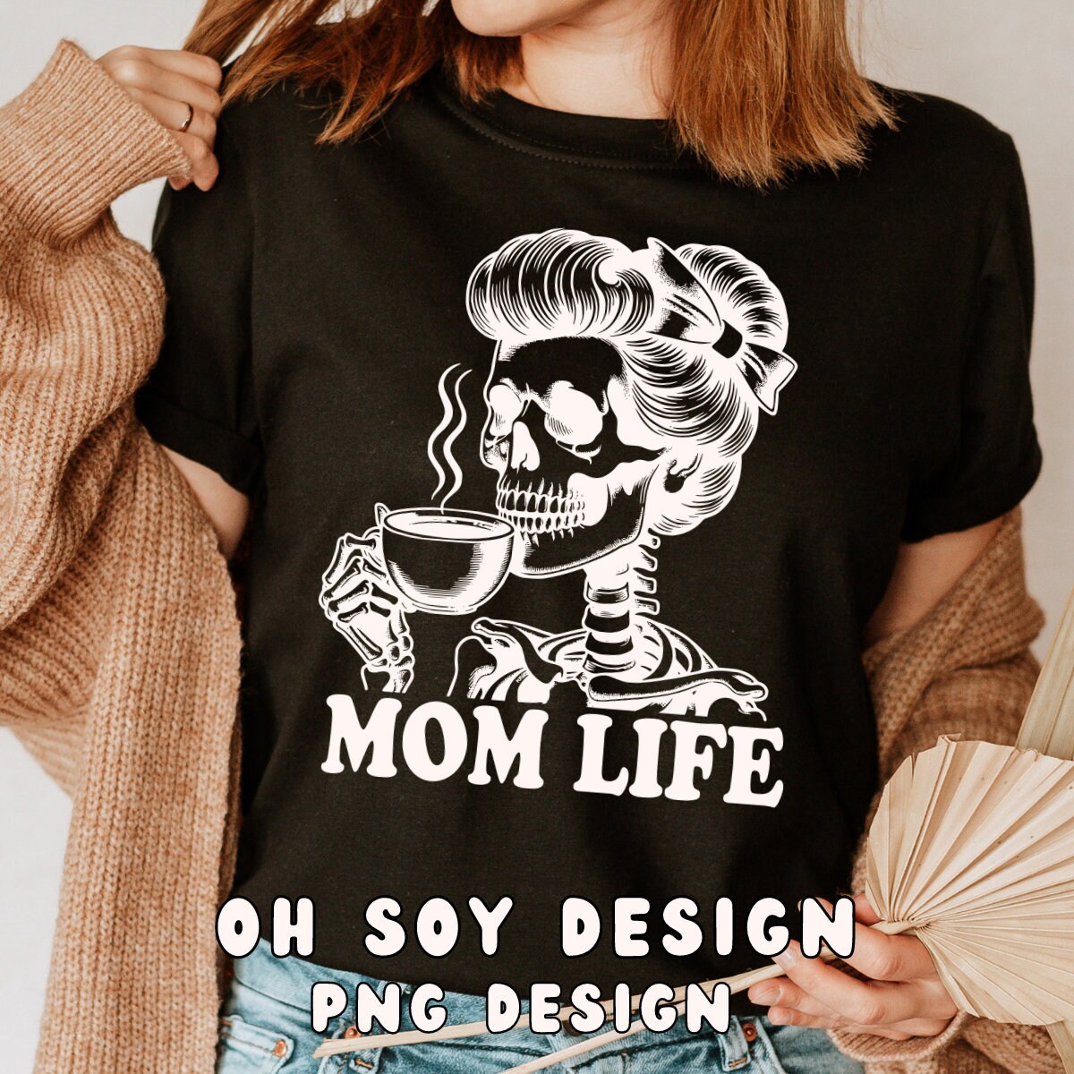 Mom Life Skeleton Drinking Coffee SVG PNG, Coffee Svg Png, Digital ...