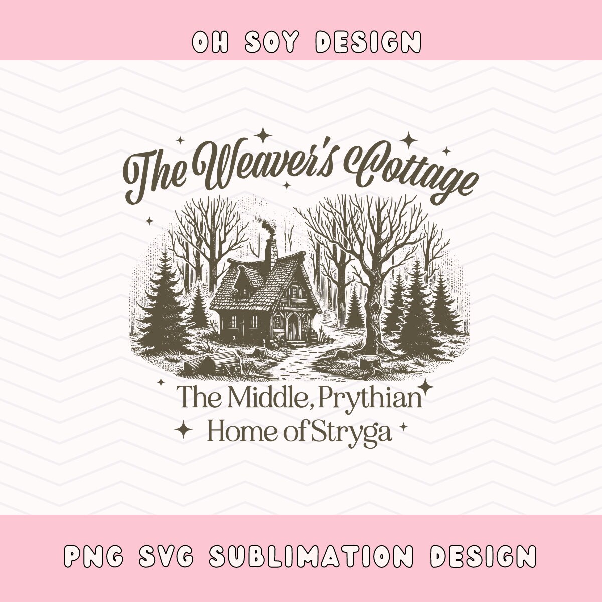 The Weaver's Cottage SVG PNG, Acotar Svg Png, Vintage Retro Bookish Png ...