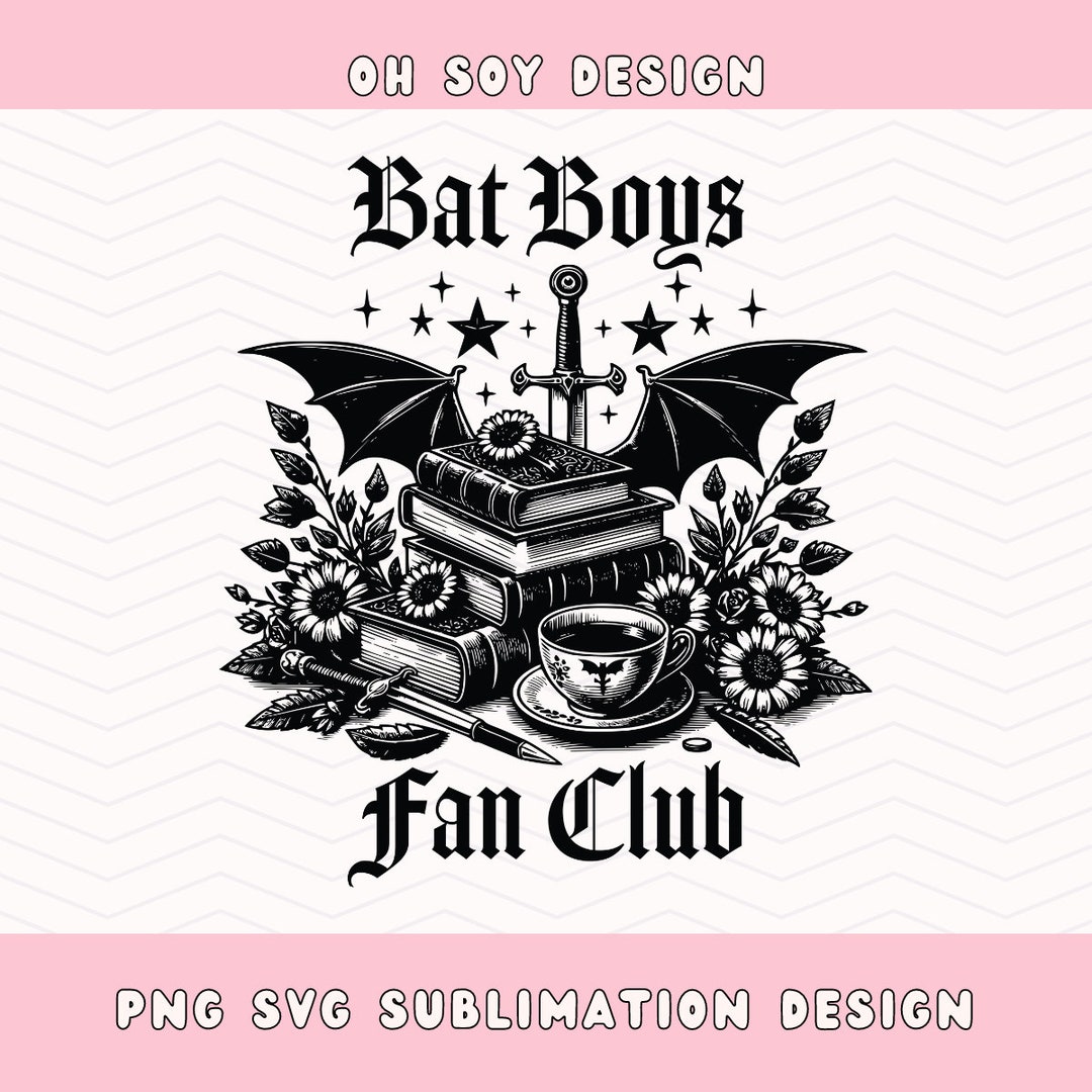 Bat Boys Fan Club SVG PNG, Acotar Svg Png, Vintage Retro Bookish Png ...