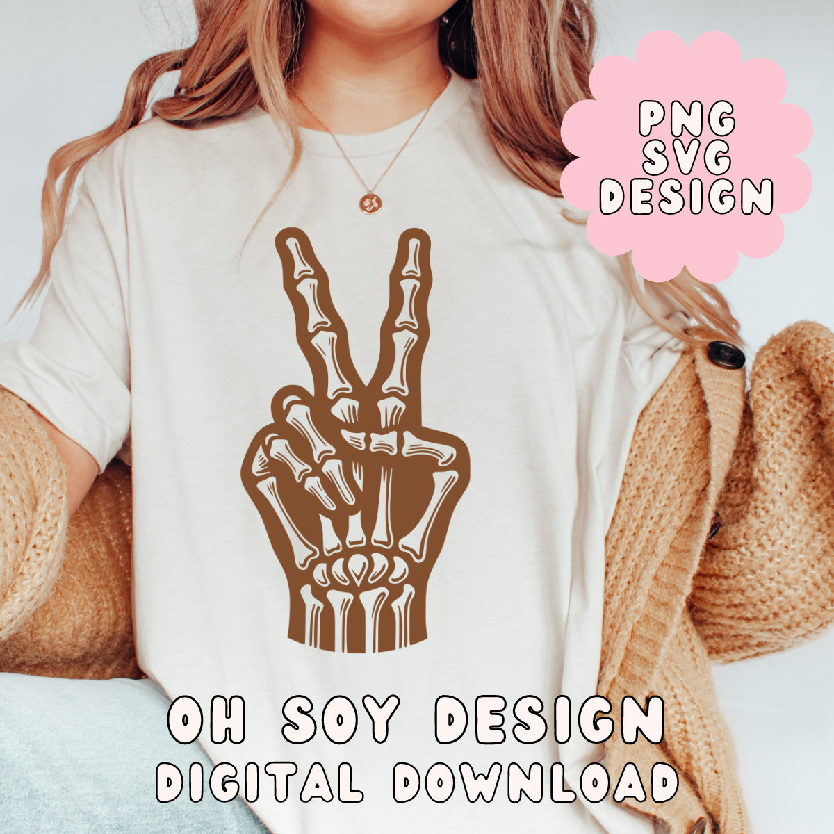 Peace Skeleton SVG PNG, Halloween Svg Png, Halloween Bones Png ...