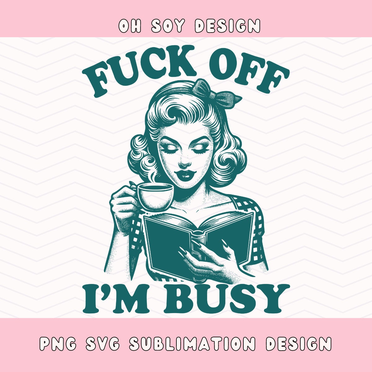 F off I'm Busy SVG PNG, Trendy Bookish Svg Png, Pin up Bookish Png ...