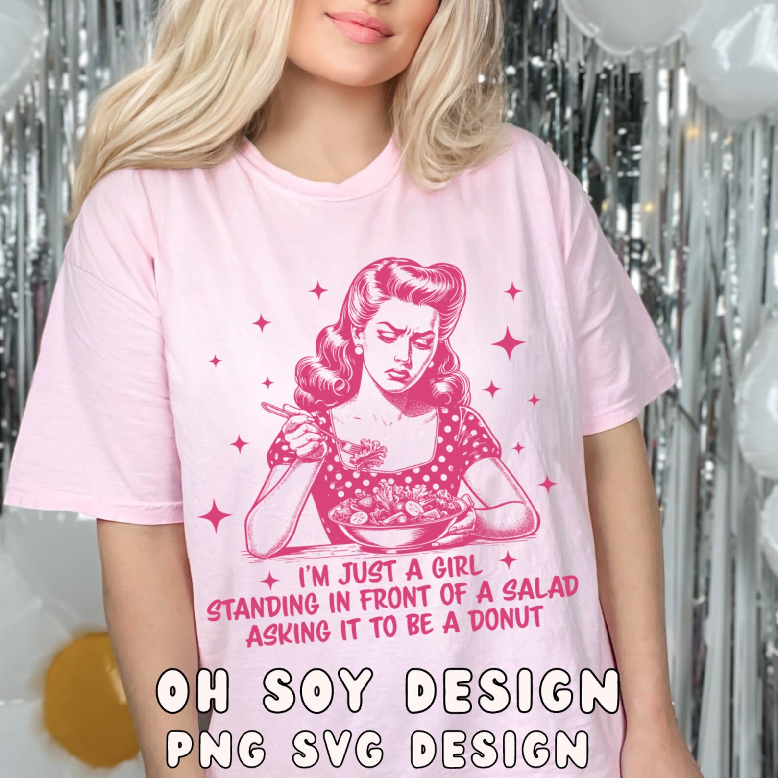 Salad Funny SVG PNG, Funny Vintage Svg Png, Digital Design for T-shirts ...