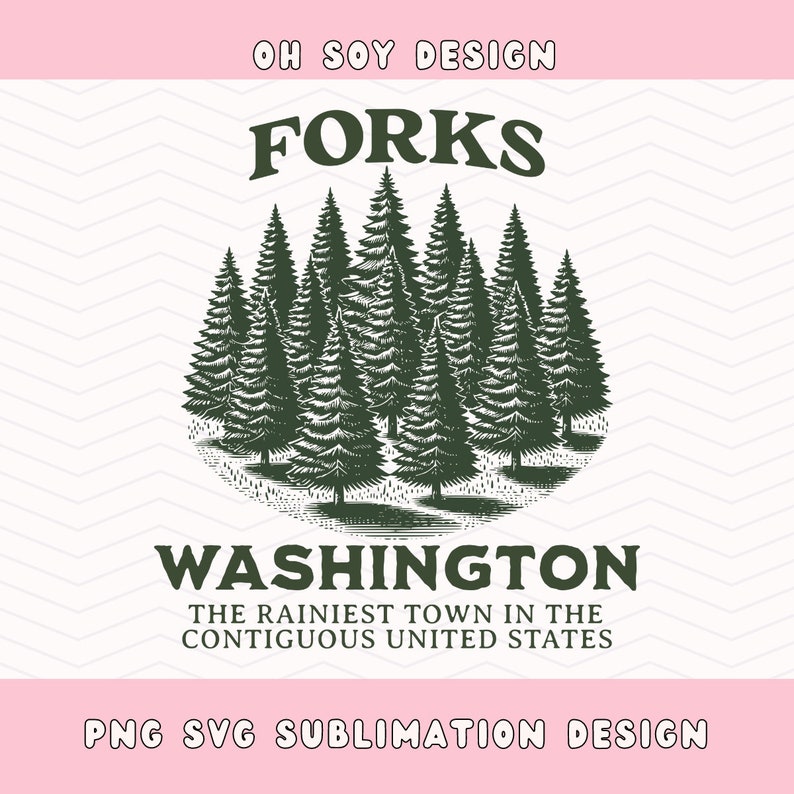 Forks Washington SVG PNG, Twilight Svg Png, Outdoors Svg Png, Digital ...
