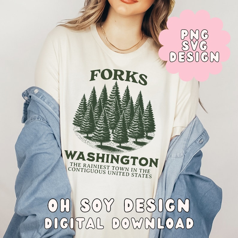 Forks Washington SVG PNG, Twilight Svg Png, Outdoors Svg Png, Digital ...