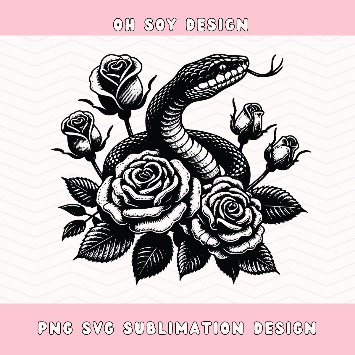 Roses and Snake SVG PNG, Tattoo Stylesvg Png, Vector Art, Digital ...