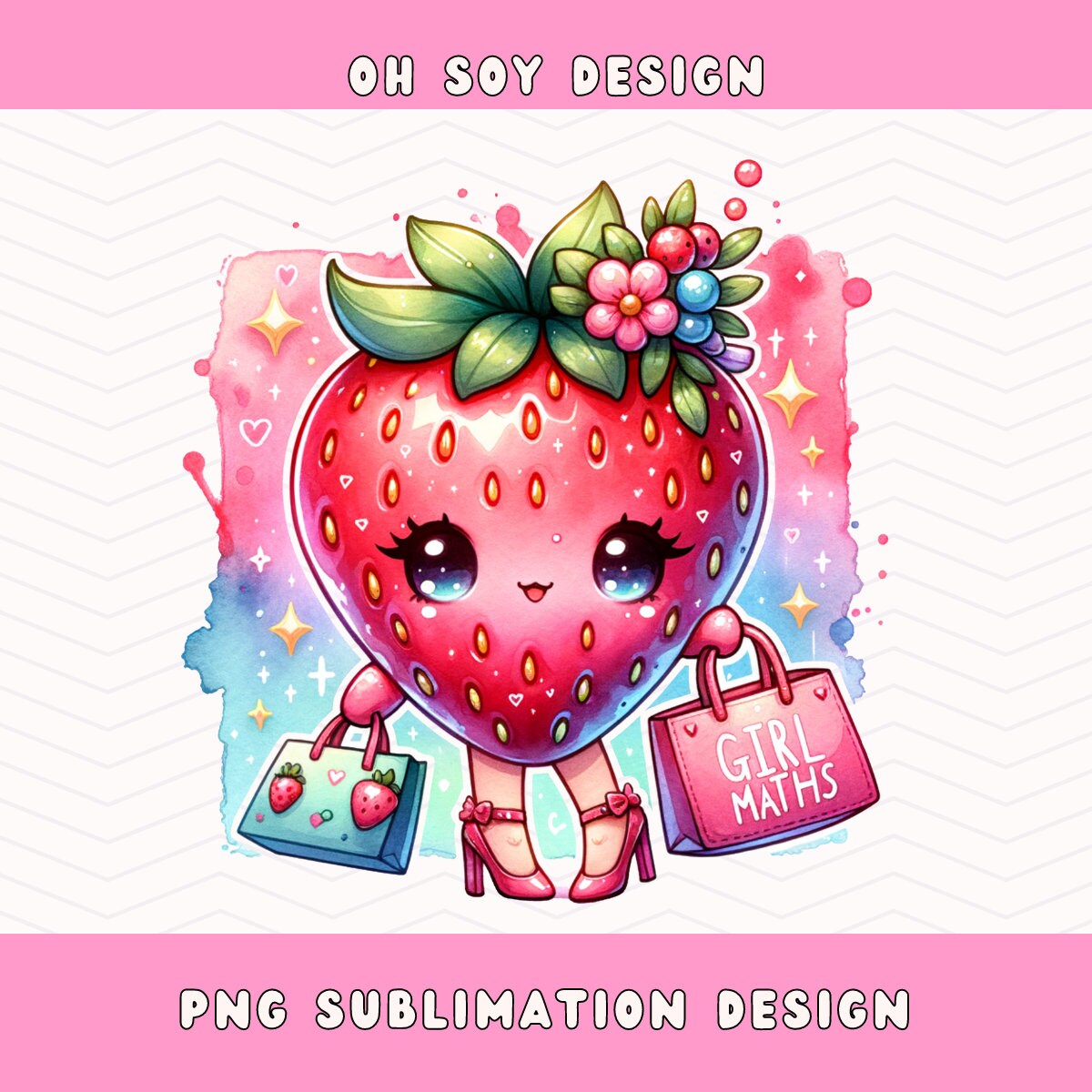 Strawberry Girl Maths PNG, Funny Strawberry Trendy Png, Digital Design ...