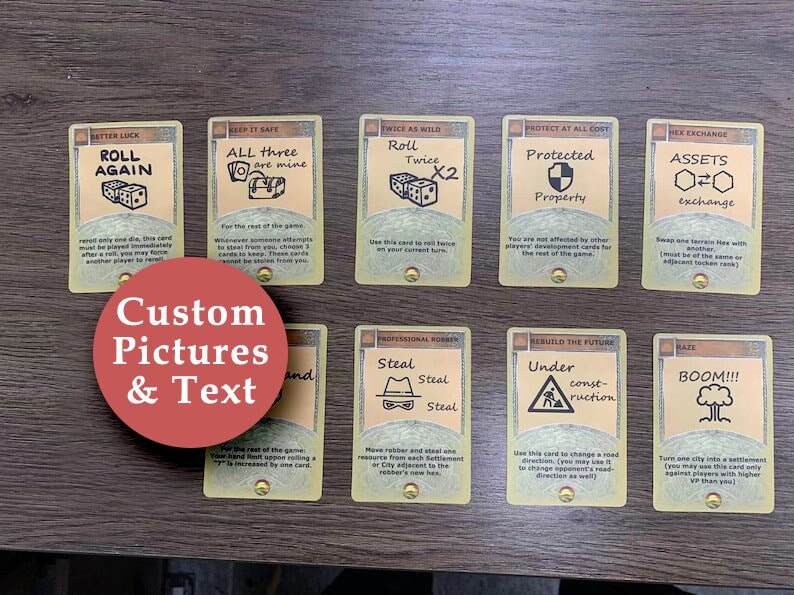 Custom Catan Development Cards Fan Made Unofficial Development Cards L ...