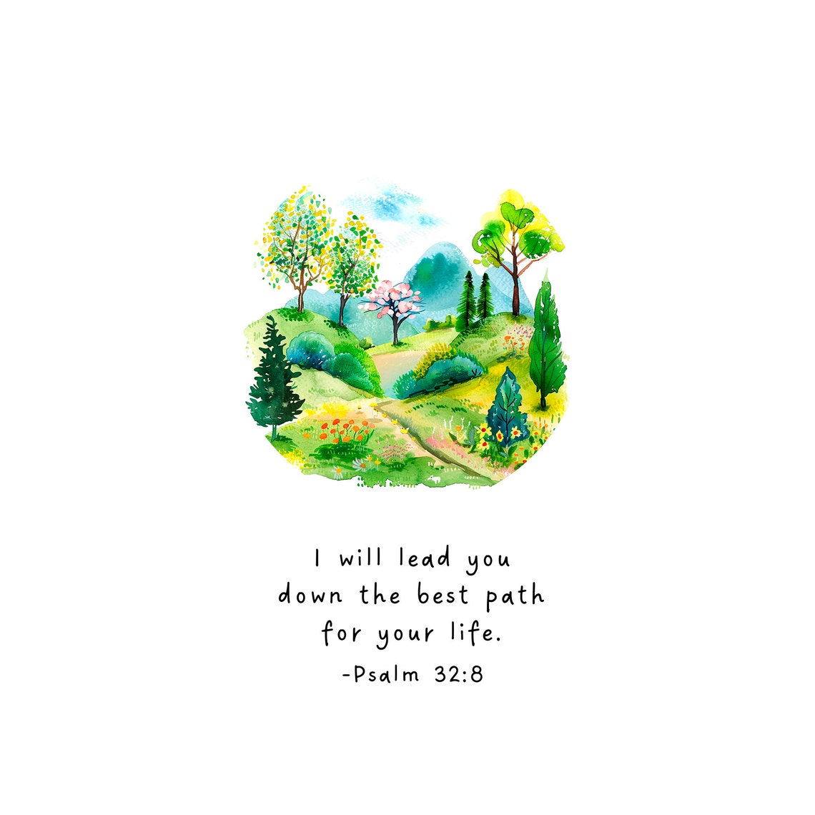 Psalm 32 8 Lead You Down the Best Path for Your Life Scripture Wall Art ...