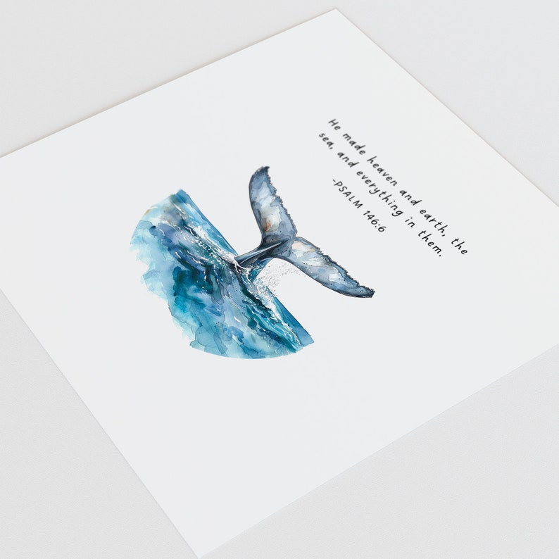 Psalm 146 6 He Made Heaven and Earth Scripture Wall Art Christian Bible ...