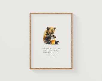 Kind Words Are Like Honey Bible Verse Art Digital Design Wall Art Print ...