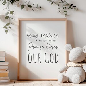 Way Maker Scripture Wall Art – Christian Nursery Print, Black & White ...