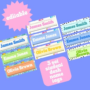 Personalized Editable Student Desk Tags for Teachers,trendy Bright Desk ...