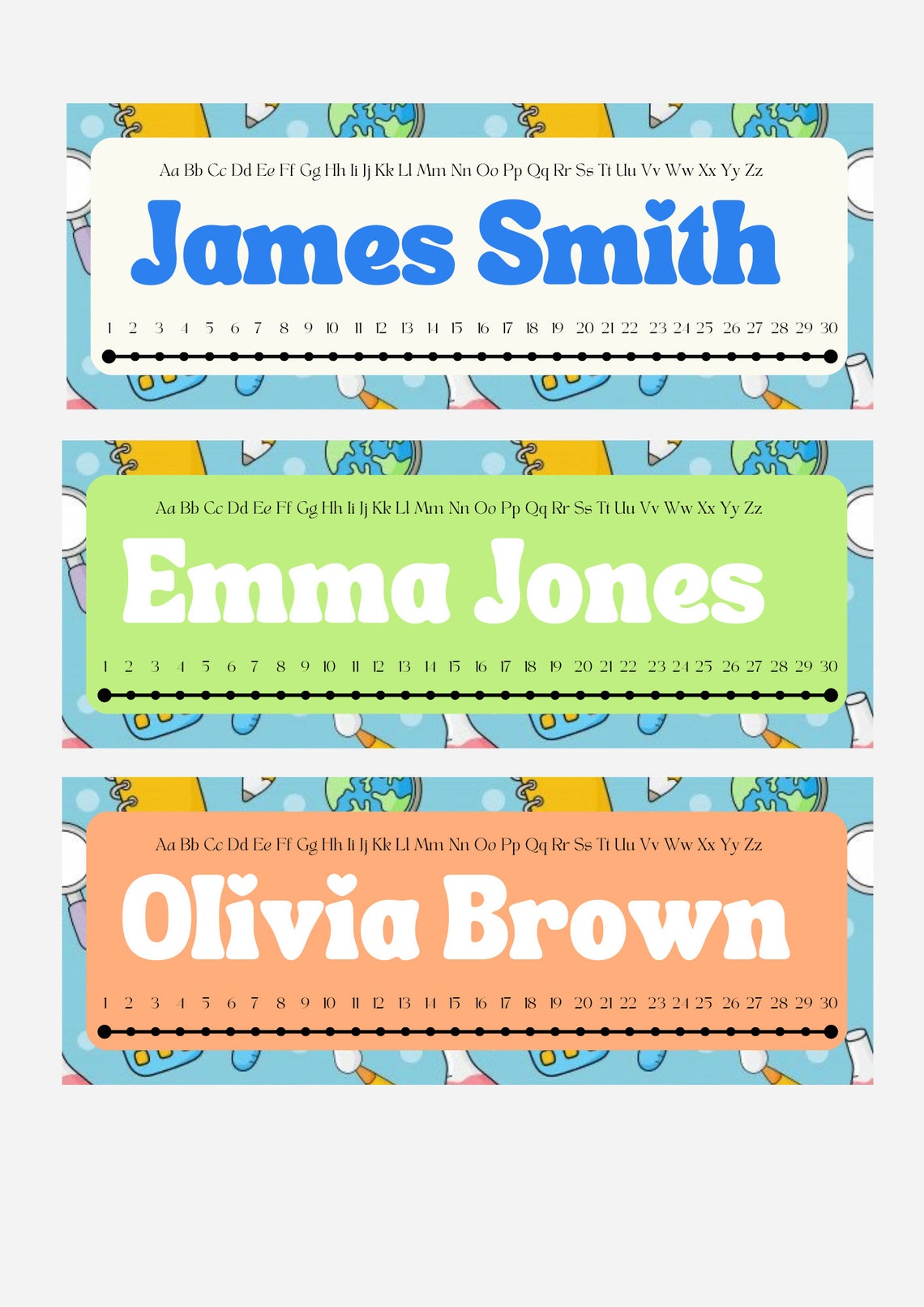 Personalized Editable Student Desk Tags for Teachers,trendy Bright Desk ...