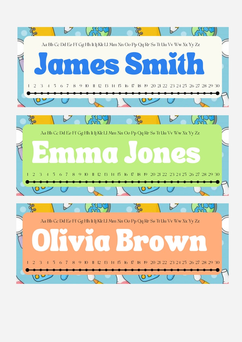 Personalized Editable Student Desk Tags for Teachers,trendy Bright Desk ...
