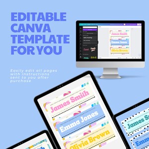 Personalized Editable Student Desk Tags for Teachers,trendy Bright Desk ...