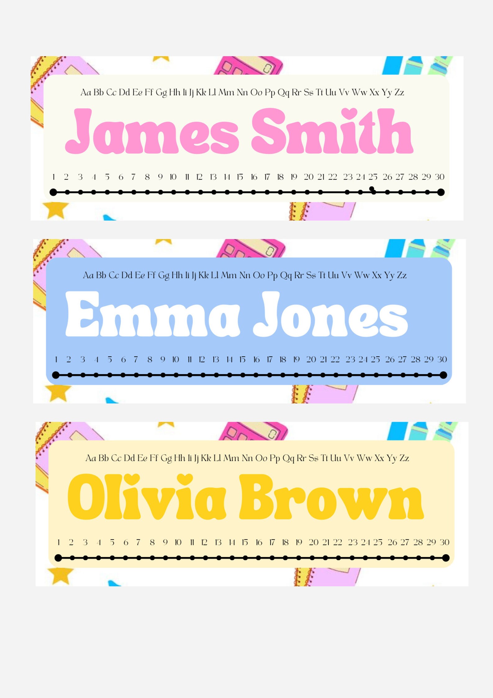 Personalized Editable Student Desk Tags for Teachers,trendy Bright Desk ...