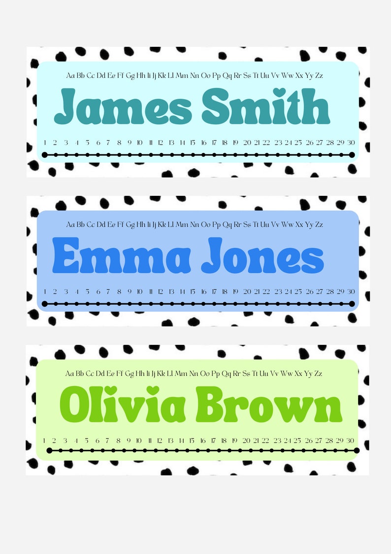 Personalized Editable Student Desk Tags for Teachers,trendy Bright Desk ...