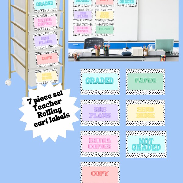 Teacher Rolling Cart - Etsy