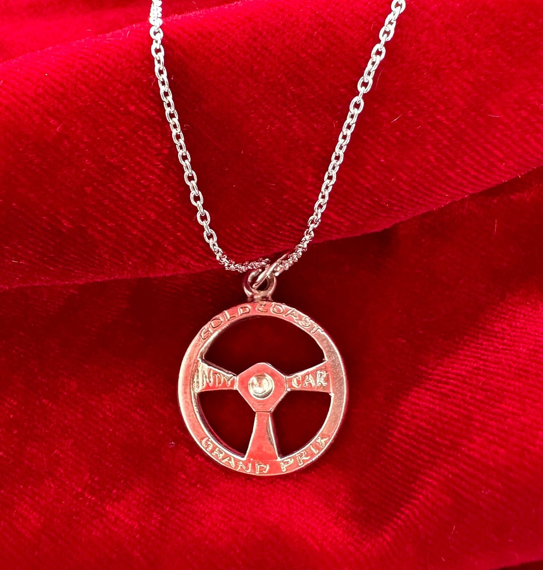 Brand New S/S 925 Pendant Small Steering Wheel 14mm & Cable Chain 45cm ...