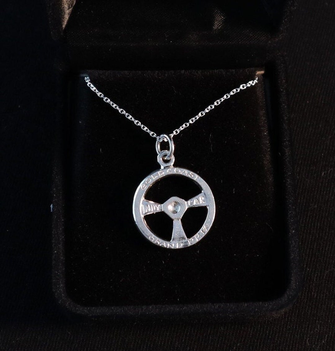 Brand New S/S .925 Steering Wheel Pendant Charm 19mm Dia & Cable Chain ...