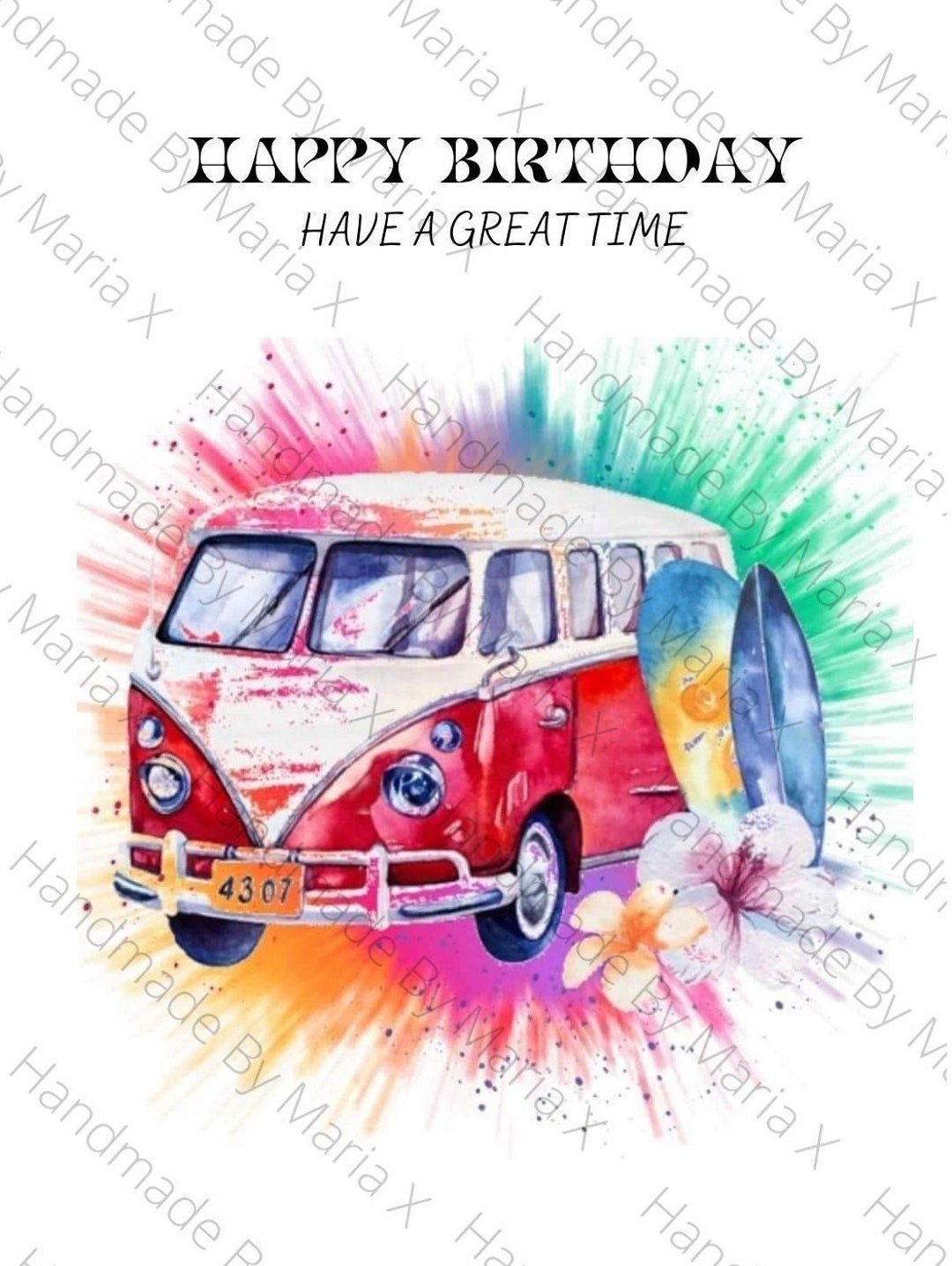 Handmade 5x7 VW Cards Vollkswagon Camper Beetle Cards - Etsy UK