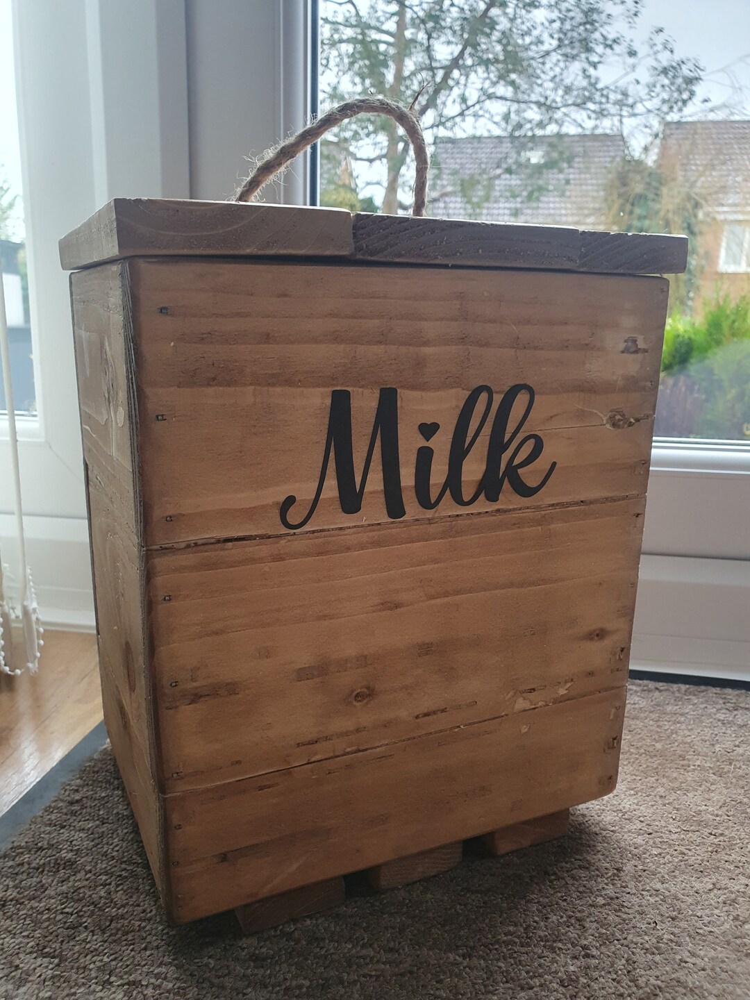 Doorstep Milk Box Rustic Wood - Etsy UK