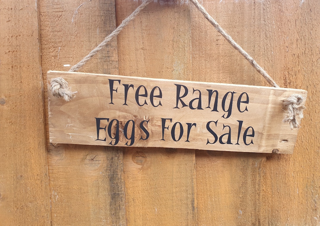 Rustic Free Range Eggs Sign - Etsy UK