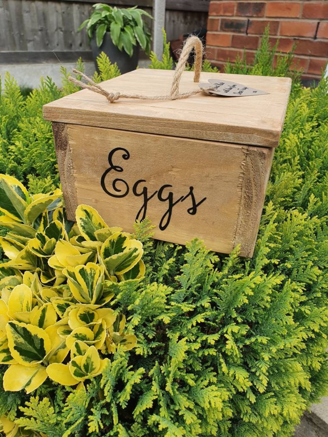 Doorstep Egg Box - Rustic Wood - Etsy UK