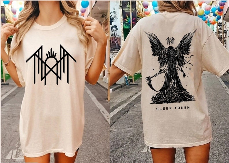 2 Sides Sleep Token Reaper Angel Tshirt Rock Band Vintage Etsy