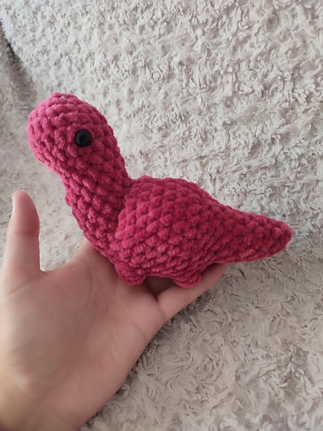 Dark Pink Diplodocus Dinosaur Plush Crochet - Etsy