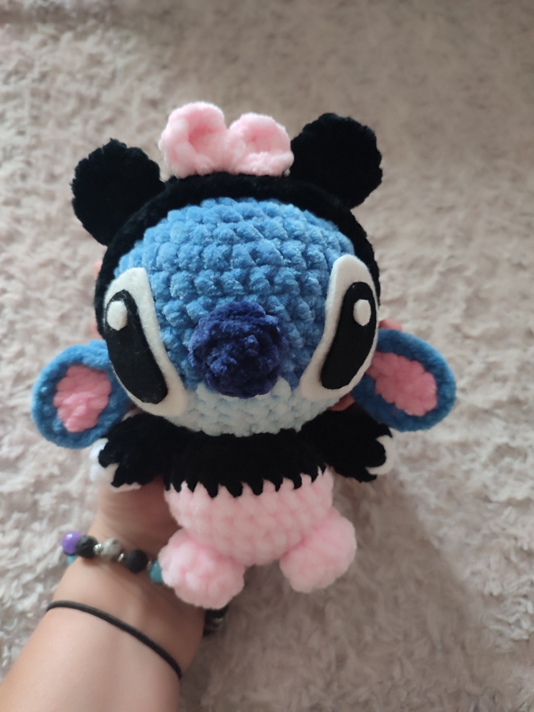 Stitch Minnie Pink Crochet Plush Toy - Etsy