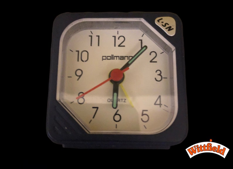 1970s Alarm Clock Pollmann Quartz Electric Travel Alarm Clock Battery ...